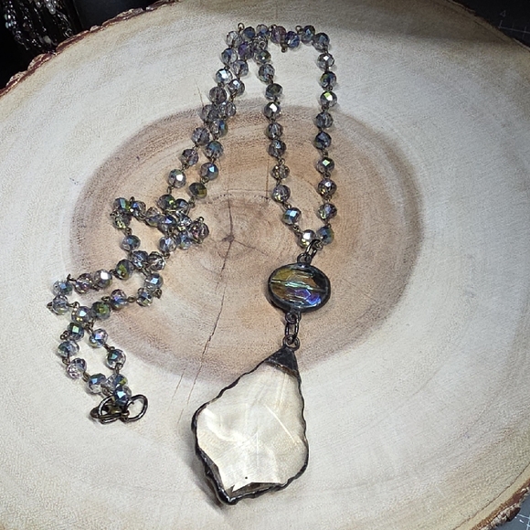 Jewelry | Handmade Soldered Crystal Or Glass Pendant Necklace | Poshmark